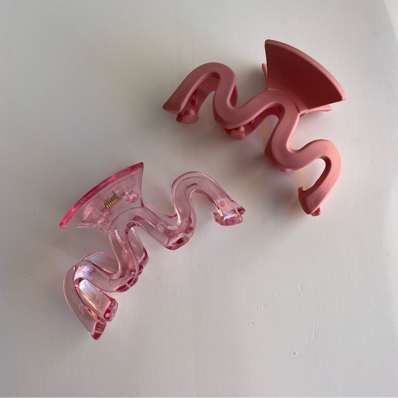 Accessories | Wave Large Matte Resin Claw Clips Set In Pink Coral ...